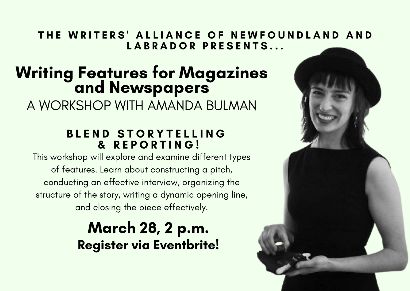TICKETS AVAILABLE NOW: “Writing Features for Magazines & Newspapers:” A ...